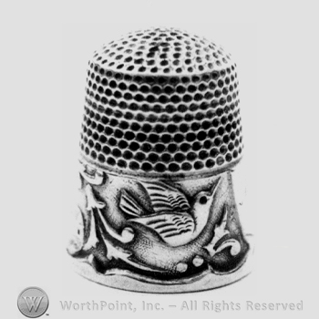 Mark with Silver Thimble: Church and two doves, | #886425