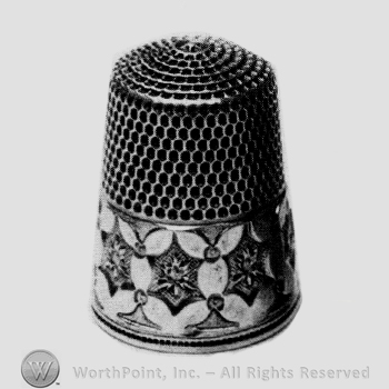 Mark with Silver Thimble: Abstract flower design, | #886702