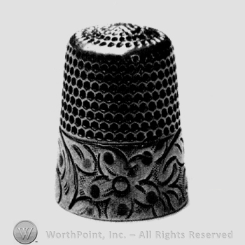 Mark with Silver Thimble: Folk-art flower and | #886748