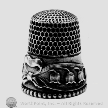 Mark with Silver Thimble: Bow, ribbons and lilies | #886835