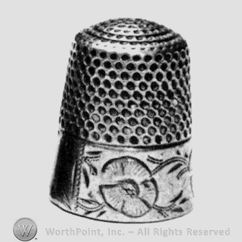 Mark with Silver Thimble: Folk-art leaves and | #886951