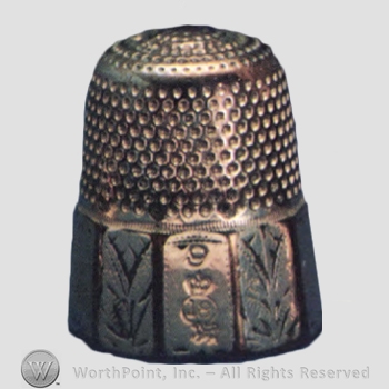 Mark with Gold Overlay thimble: Crown, 18, Lion. | #887948