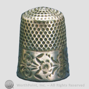 Mark with Sterling Silver thimble: Floral, Crown. | #888092