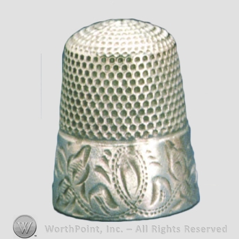 Mark with Sterling Silver thimble: Floral, SBC, | #888097