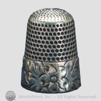 Mark with Sterling Silver thimble: Flowers, Star. | #888180