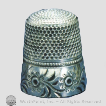 Mark with Sterling Silver thimble: Floral, | #888272
