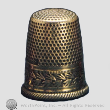 Mark with Brass thimble: Palm leaf design. | #888305