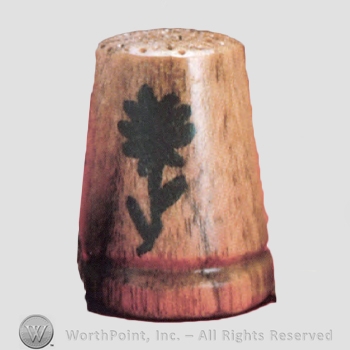 Mark with Oak wood thimble: Hand painted, USA. | #888603