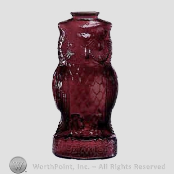 Mark with Glass Pattern: Royal Ruby; owl vase. | #893065