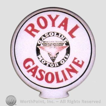 Mark with A circle, the text "ROYAL GASOLINE" and | #895717