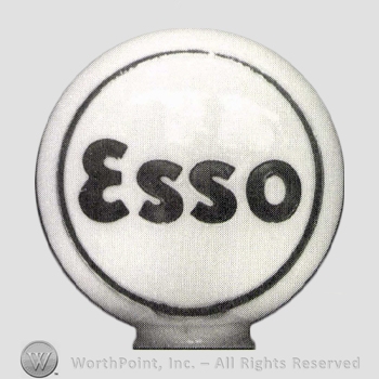 Mark with A circle and the text "Esso". | #895878