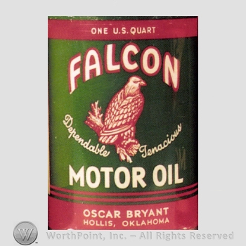 Mark with A box, the text "FALCON MOTOR OIL OSCAR | #897480