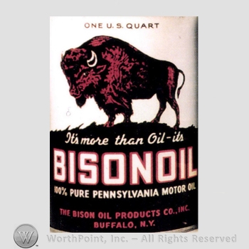 Mark with A bison and the text "BISONOIL 100% | #897490