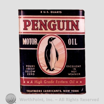 Mark with A box, the text "PENGUIN MOTOR OIL", an | #897685
