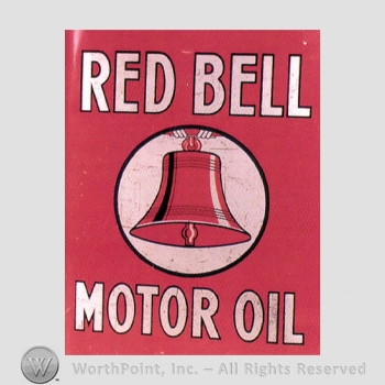 Mark with A box, the text "RED BELL MOTOR OIL", | #897712