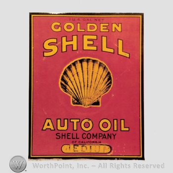 Mark with A box, the text "GOLDEN SHELL AUTO OIL" | #897778