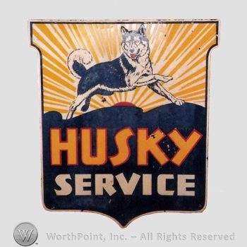 Mark with A shield, a dog and the text "HUSKY | #897935