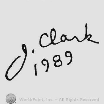 Mark with Oblique handwriting J. Clark up 1989 | #89844