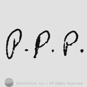 Mark with Handwriting initials PPP dots between | #89909