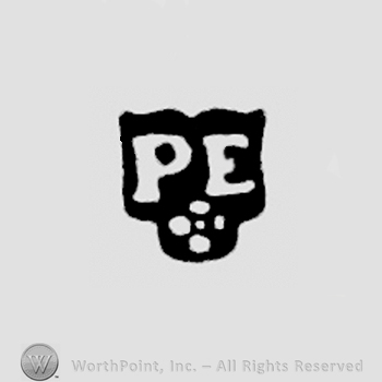 Mark with The letters "PE" and a shape like a | #90057
