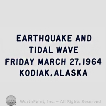 Mark with The text "EARTHQUAKE AND TIDAL WAVE | #906281