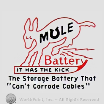 Mark with A mule and the text "MULE Battery IT | #906351