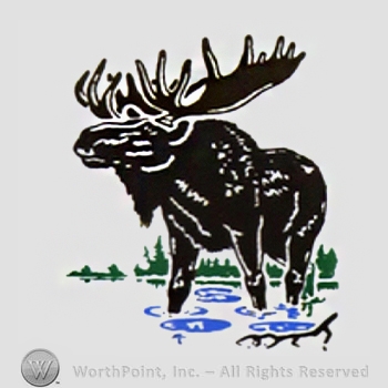 Mark with A moose, water and grass. | #906397