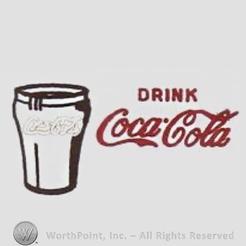 Mark with A glass and the text "DRINK Coca-Cola". | #906639
