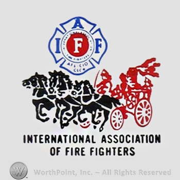 Mark with A badge, the letters "IAFF", horses, a | #906884