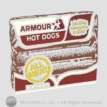 Mark with The text "Armour Hot Dogs" and a box. | #907045