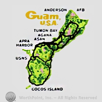 Mark with A map and the text "Guam USA". | #907389