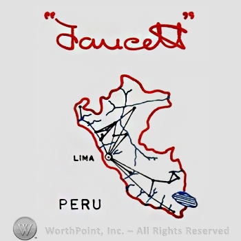 Mark with A map and the text "Faucett Lima Peru". | #907437