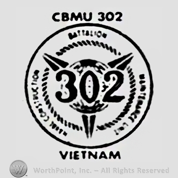 Mark with The text "CBMU 302 Vietnam", a globe, a | #907979