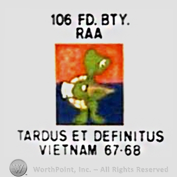 Mark with The text "106 FD BTY RAA Tardus Et | #908024