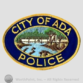 Mark with The text "CITY OF ADA POLICE", a river, | #934900
