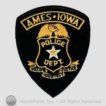 Mark with The text "AMES IOWA, POLICE DEPT. VALOR | #935033