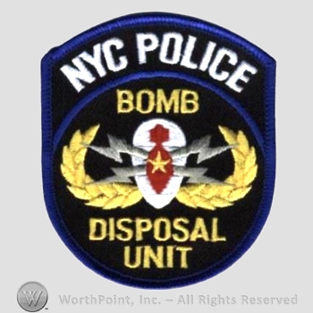 Mark with The text "NYC POLICE, BOMB DISPOSAL | #935220
