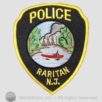 Mark with The text "POLICE RARITAN N.J.", a boat, | #943771
