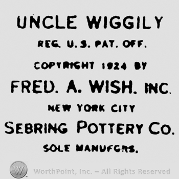 Mark with The text "Uncle Wiggly Reg. U.S. Pat. | #9450