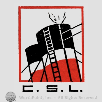 Mark with A rectangle, two ship funnels, a ladder | #948630