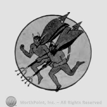 Mark with A disc, two devils with capes and two | #964296