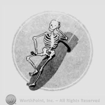 Mark with A disc, a skeleton and an aerial bomb. | #964387