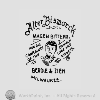 Mark with The text "Alter Bismarck MAGEN BITTERS. | #978331