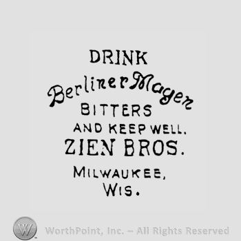 Mark with The text "DRINK Berliner Magen BITTERS | #978488