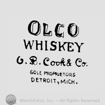 Mark with The text "OLCO WHISKEY O.B. Cook & Co. | #978849