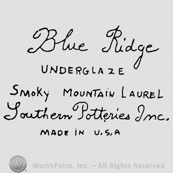 Mark with Blue Ridge hand written above | #9922